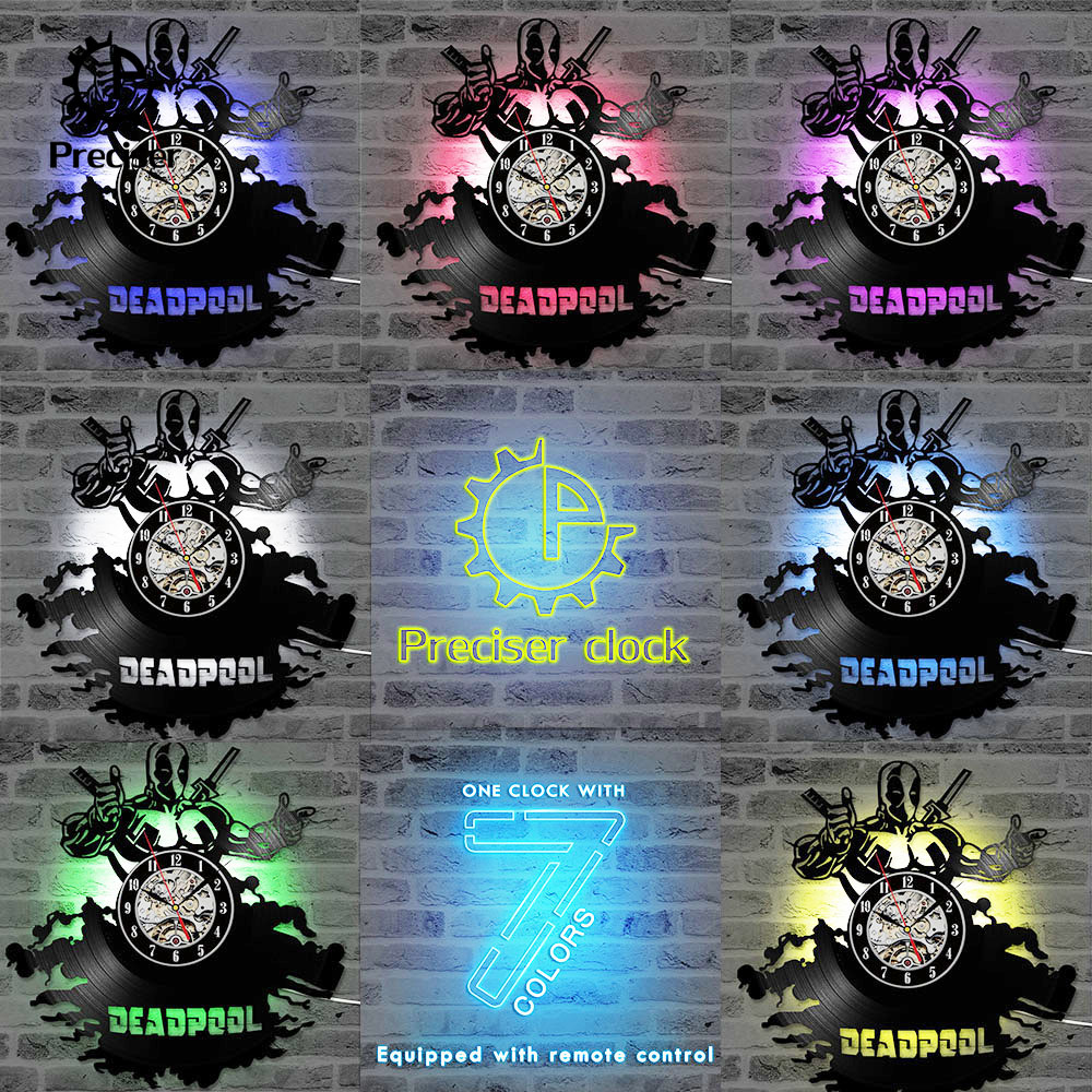 Preciser Marvel Comics Wall Clock Deadpool Vinyl Record Wall Clock ...