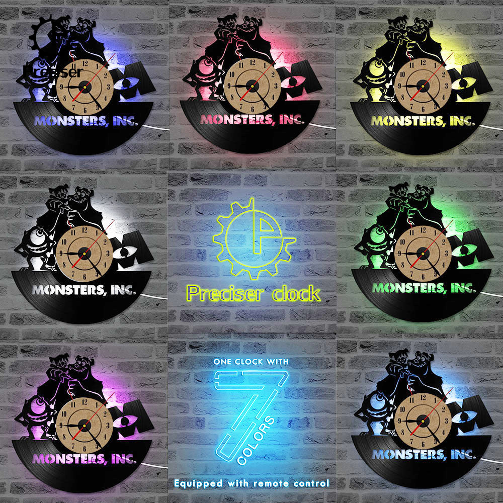 Preciser Saat Monsters Inc Vinyl Record Hanging Wall Clock Creative ...