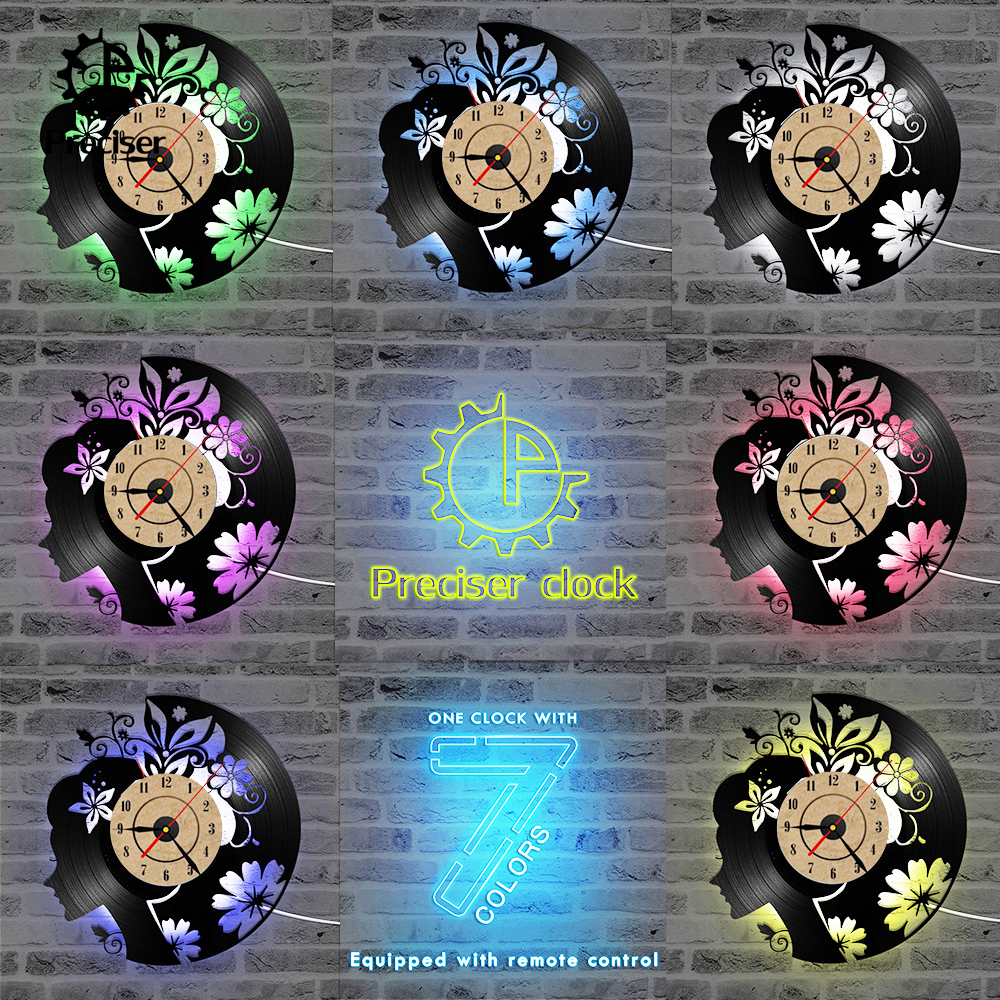 Flower Girl Exclusive Handmade CD Record Clock Vinyl Record Wall Clock ...