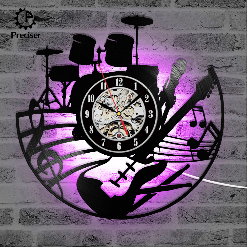Preciser Music Vinyl CD Record Clock Room Decoration Wall Clock Gift ...