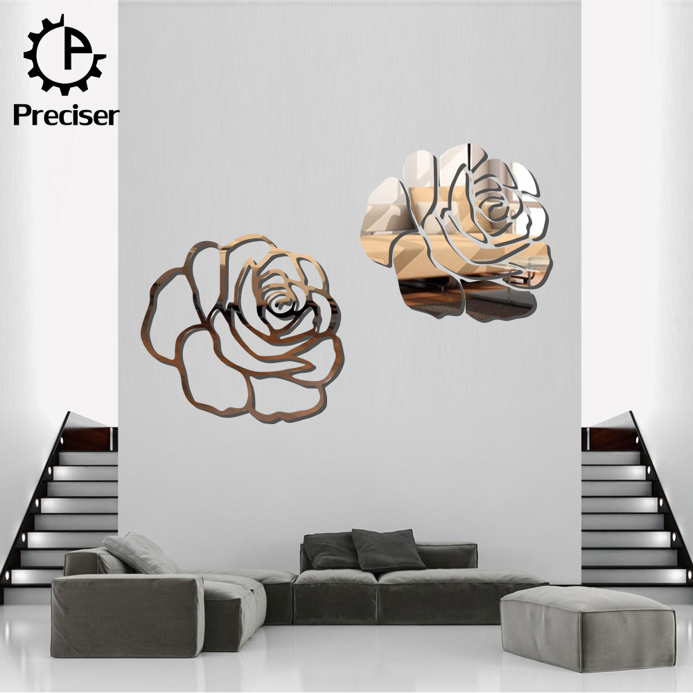 Preciser 2Pcs/Set Romantic Roses Flowers Art Crystal Reflective DIY ...