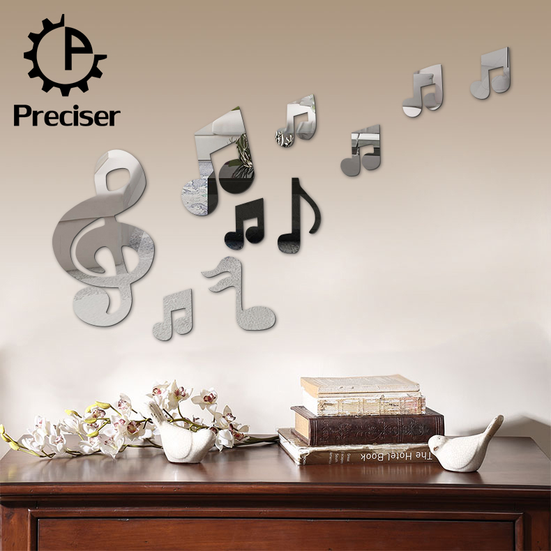 Preciser 10pcs Romantic Music Note Crystal Reflective DIY Mirror Effect ...