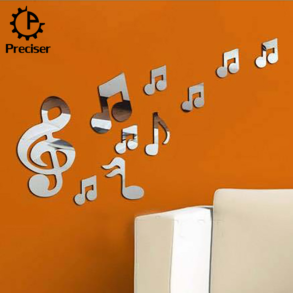 Preciser 10pcs Romantic Music Note Crystal Reflective DIY Mirror Effect ...