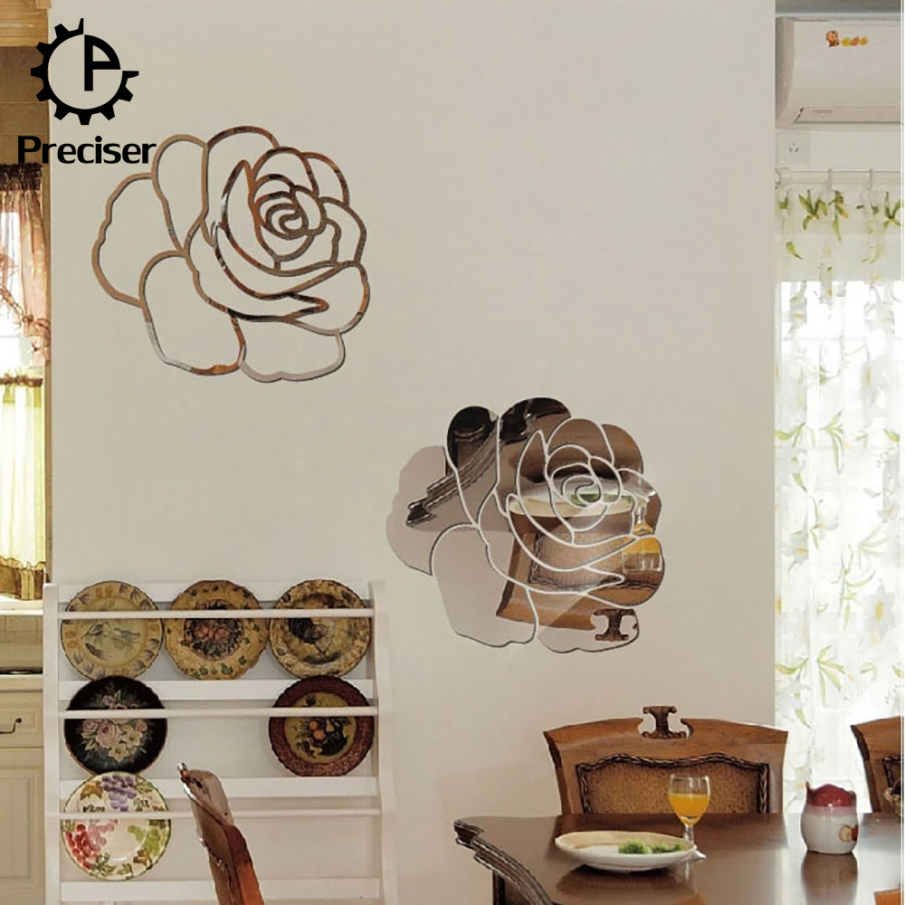Preciser 2Pcs/Set Romantic Roses Flowers Art Crystal Reflective DIY ...
