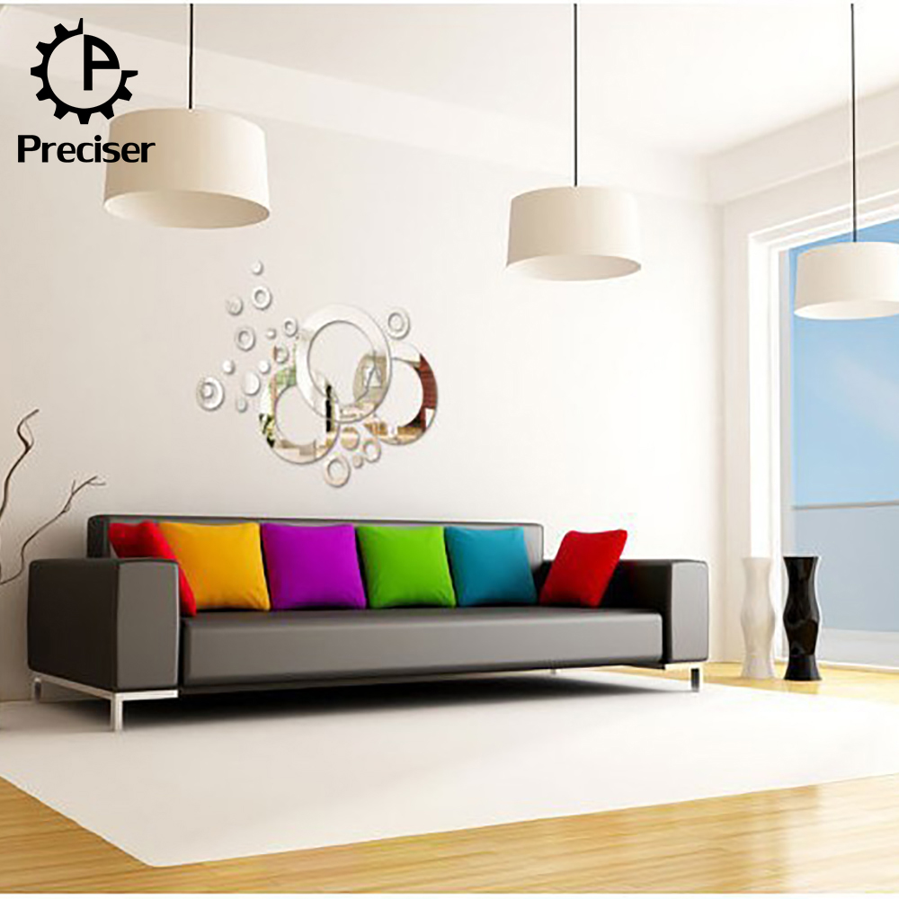 Preciser 22pcs Originality Rounds Circles Crystal Reflective DIY Mirror ...