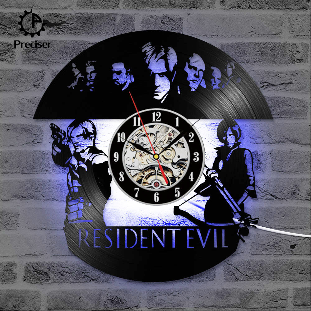 Preciser 3D Hollow Black Resident Evil Vinyl LP Record Wall Clock ...