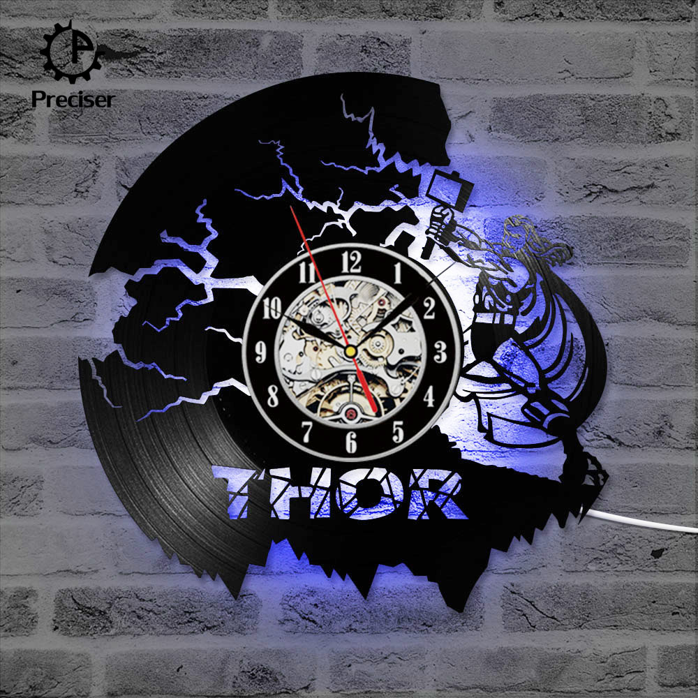 Preciser The Avengers Vinyl Record Wall Clock Creative Hollow Marvel ...