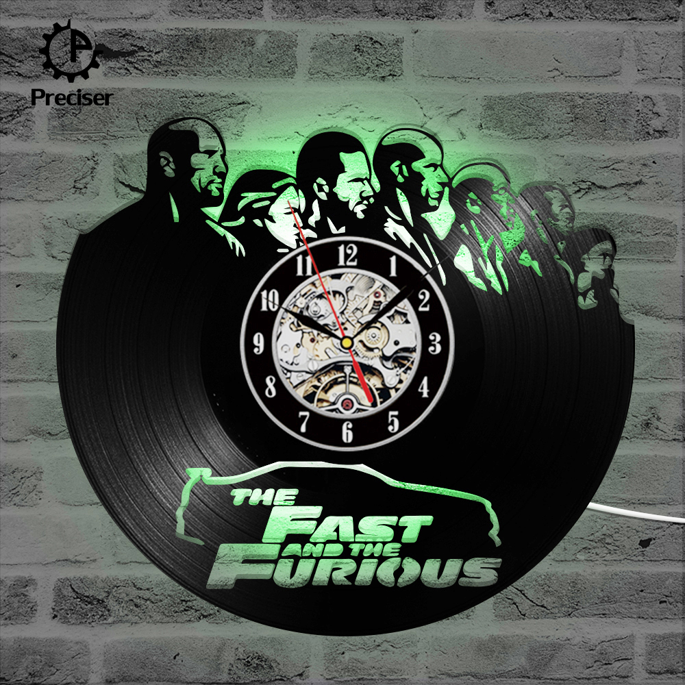 Preciser The Fast And The Furious! Record Clock Art Decor 3D Wall Clock ...