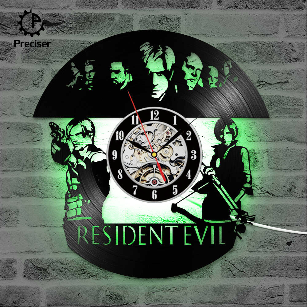 Preciser 3D Hollow Black Resident Evil Vinyl LP Record Wall Clock ...