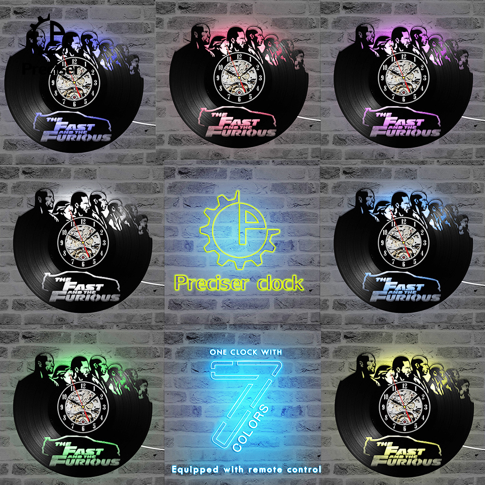 Preciser The Fast And The Furious! Record Clock Art Decor 3D Wall Clock ...